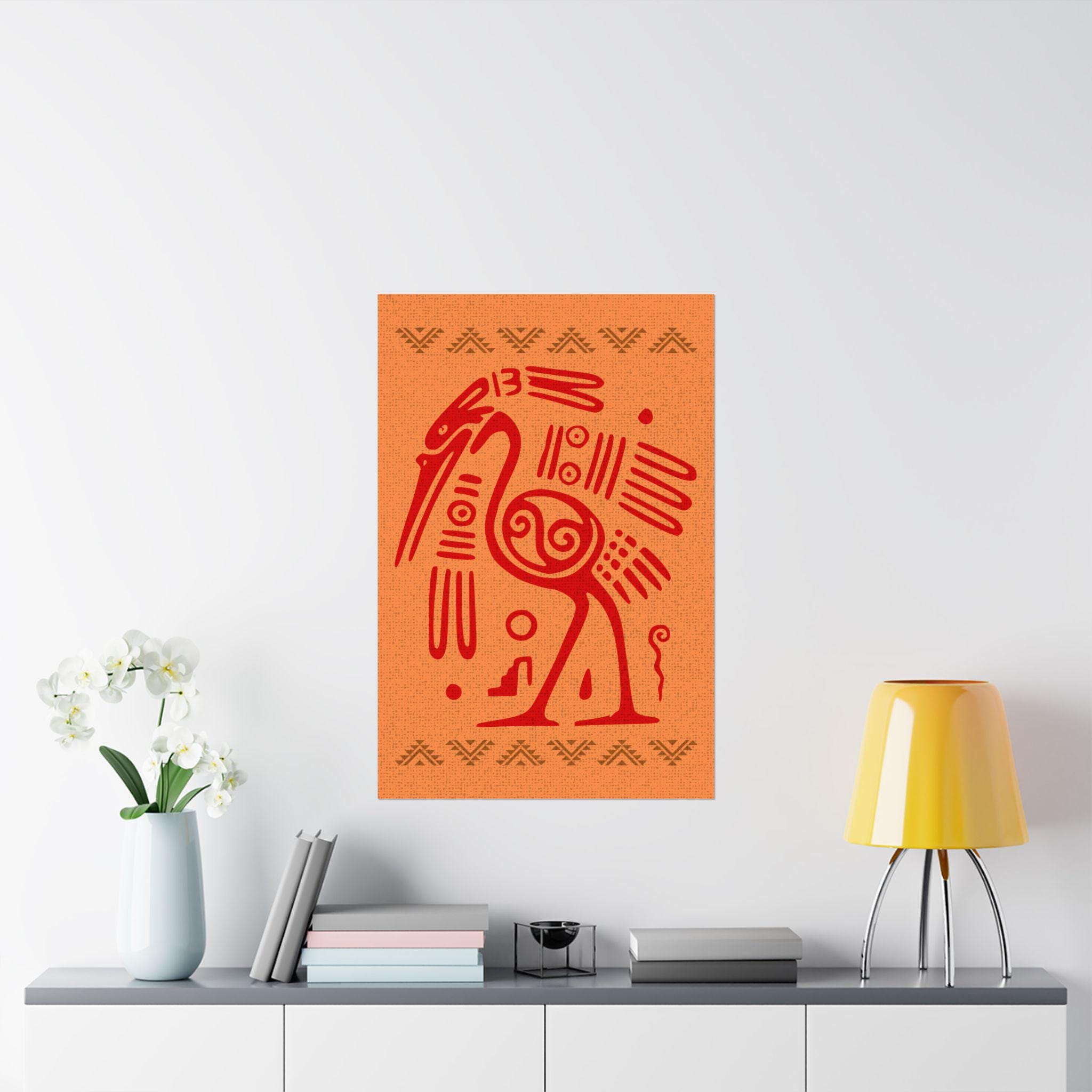 Aztec Wall Art Poster- Tribal Style Art Print, Bohemian Home Decor ...