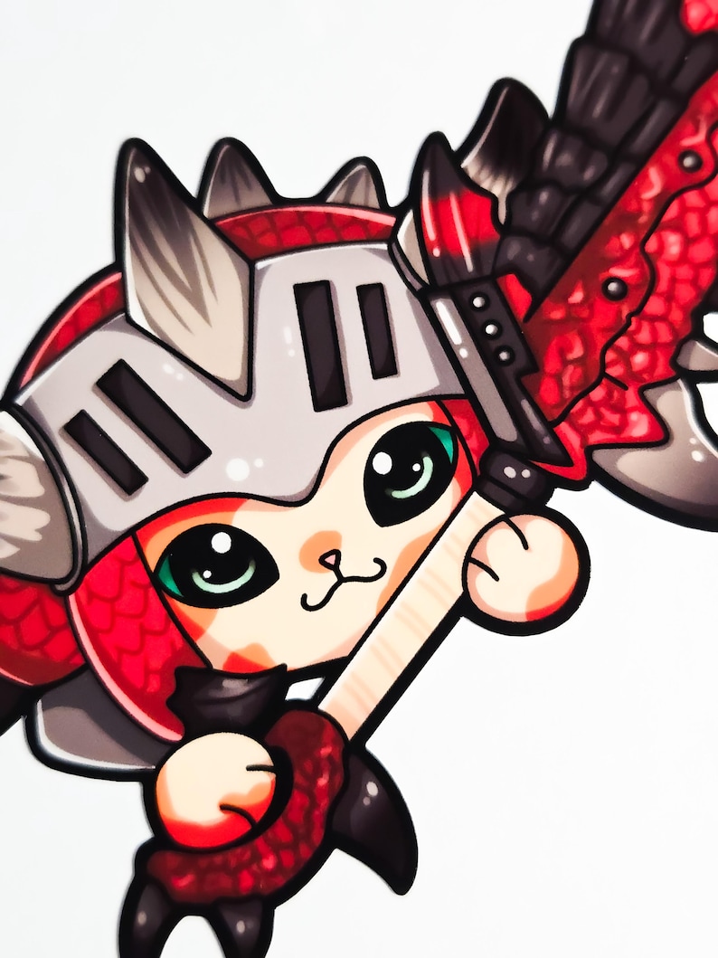 Palico Rathalos Vinyl Sticker | Monster Hunter Cat Armor - Etsy