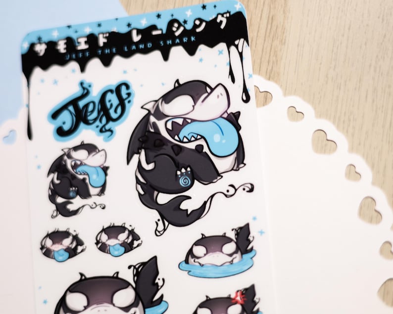 Jeff the Land Shark Vinyl Sticker Sheet Matte • Cute Shark Rivals Jeff ...
