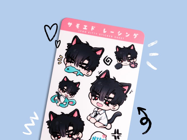 Alien Stage Ivan Kitty Decora Sticker Sheet - 3x7" Sticker Sheet, Matte ...