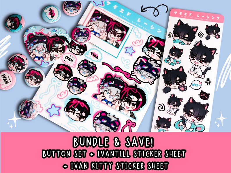 Alien Stage Ivan Kitty Decora Sticker Sheet - 3x7" Sticker Sheet, Matte ...
