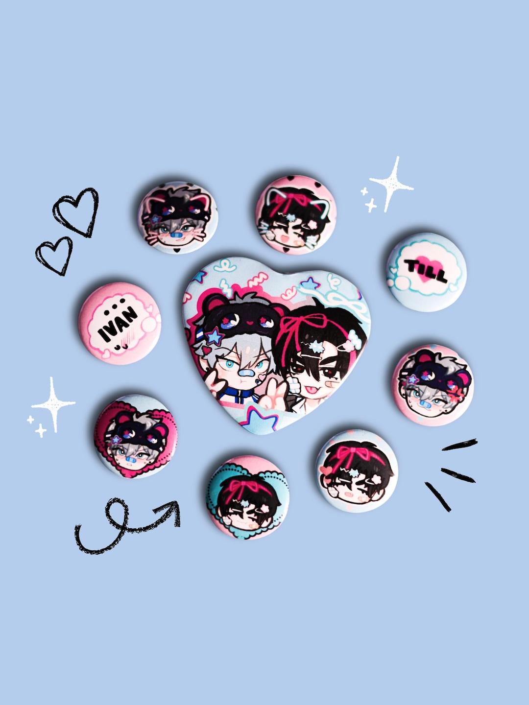 Alien Stage Ivantill Decora 9pc Pin Button Set • Cute Pin Buttons Pack ...