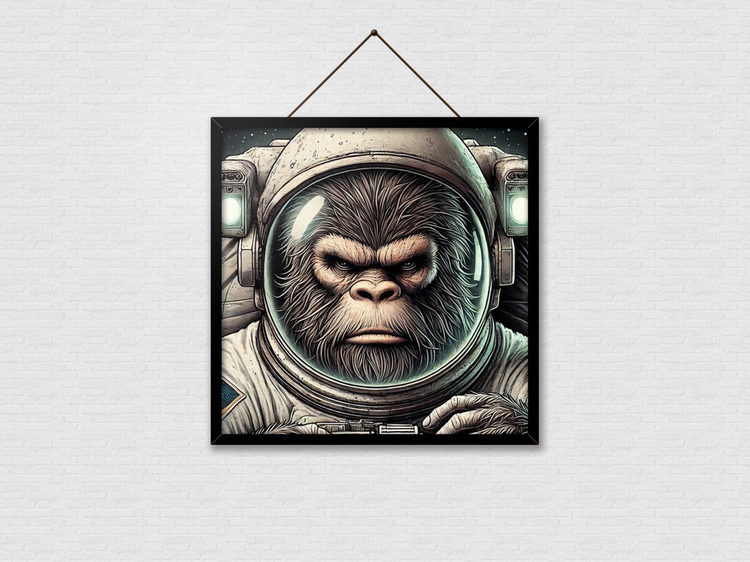 Galactic Guardian - Bigfoot Astronaut Digital Art, Sci-fi Lover's Wall ...