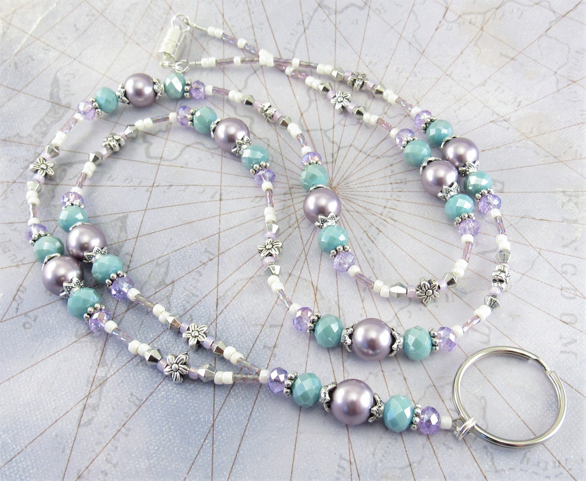 Mauve Swarovski Pearl Light Blue and Purple Crystal Glass - Etsy