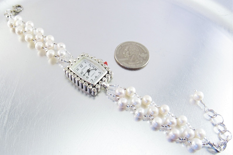 Pearl Bracelet Watch White Freshwater Pearl Bracelet Watch - Etsy