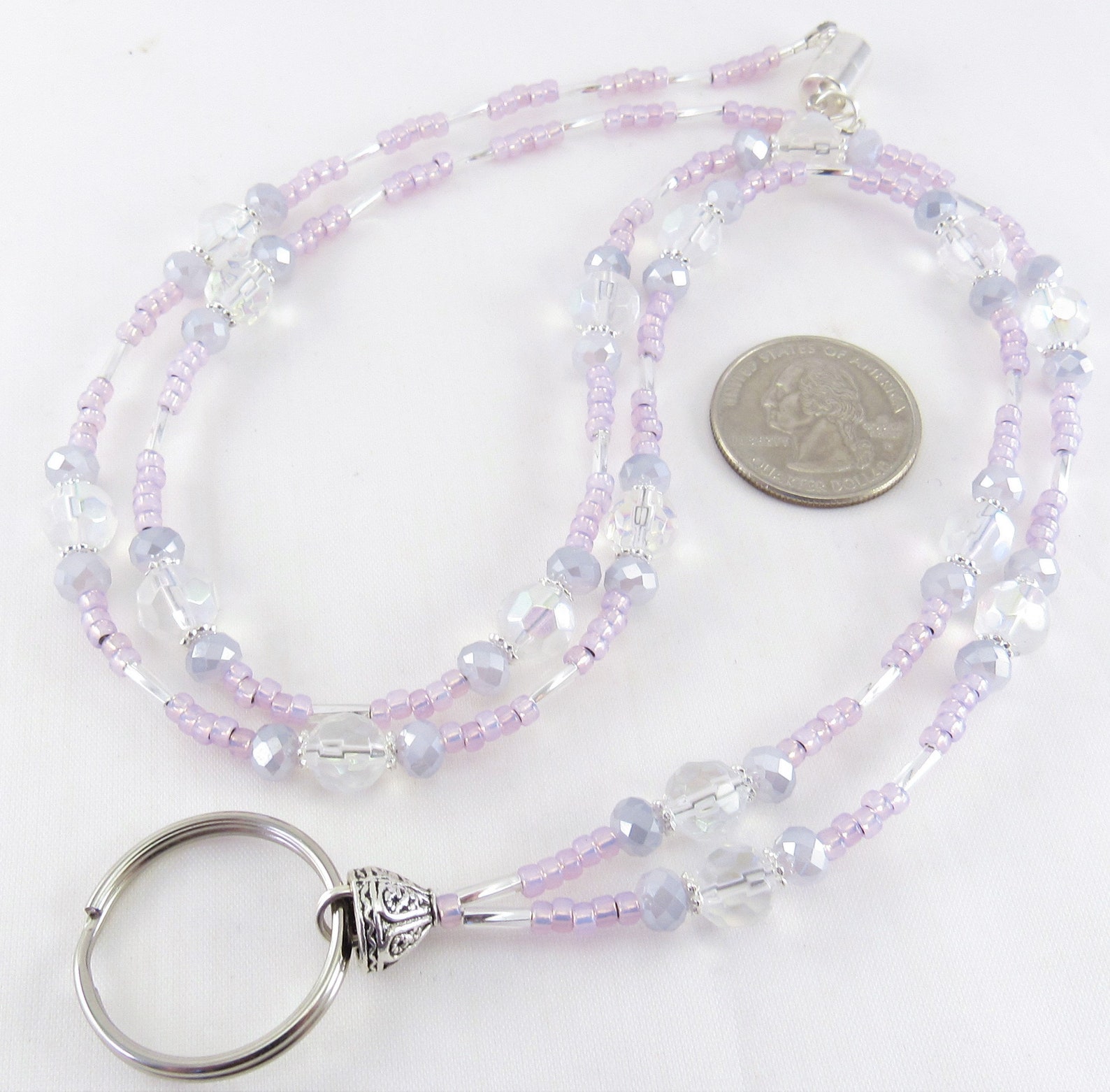 Beaded Lanyard ID Necklace Badge Holder Credential Necklace | Etsy