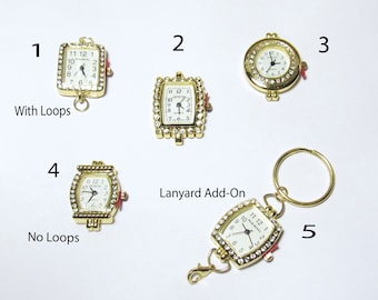 Silver Watch Face Add-on for Lanyards, ID Badge Holders, Necklaces ...