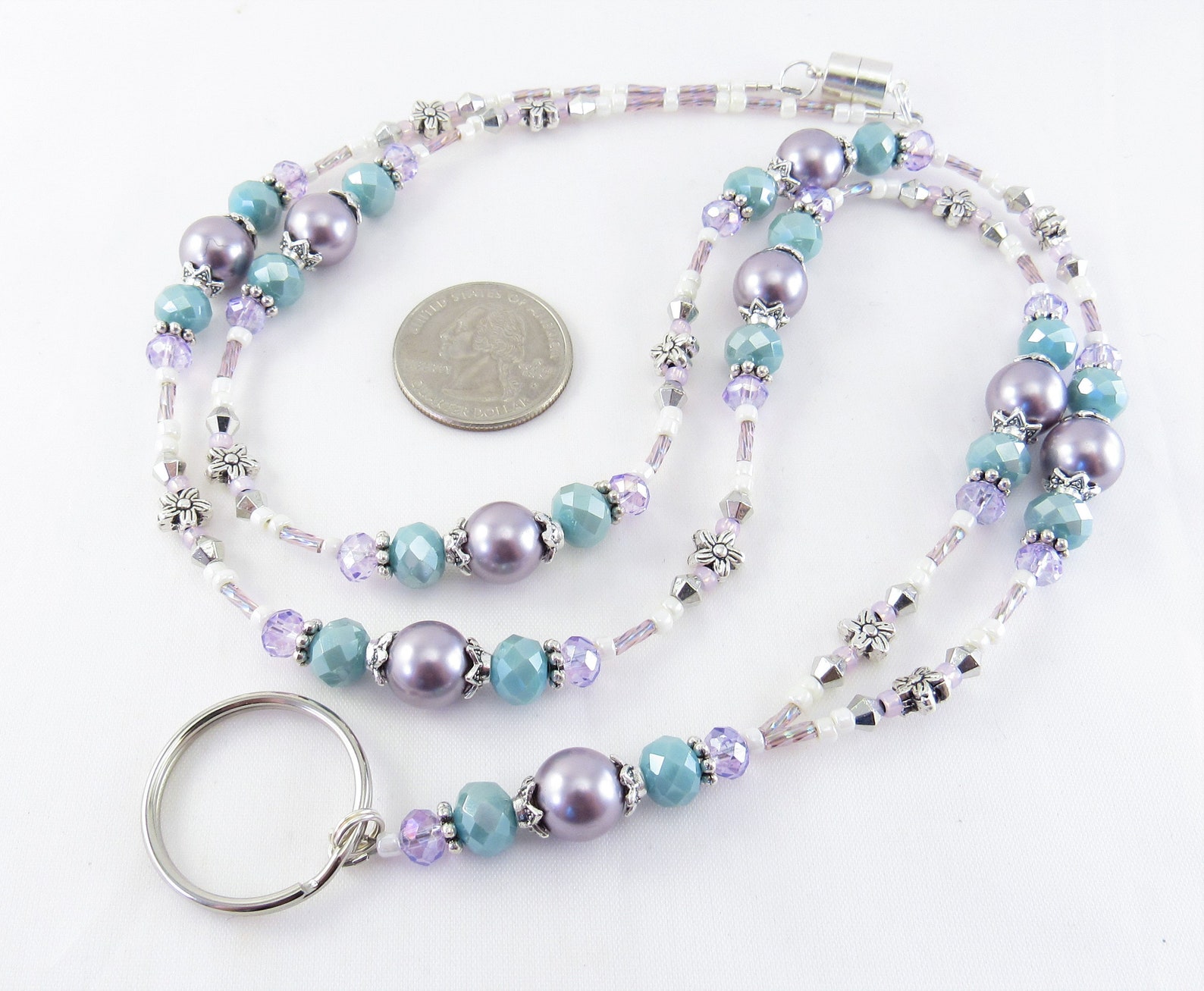 Mauve Swarovski Pearl Light Blue and Purple Crystal Glass - Etsy