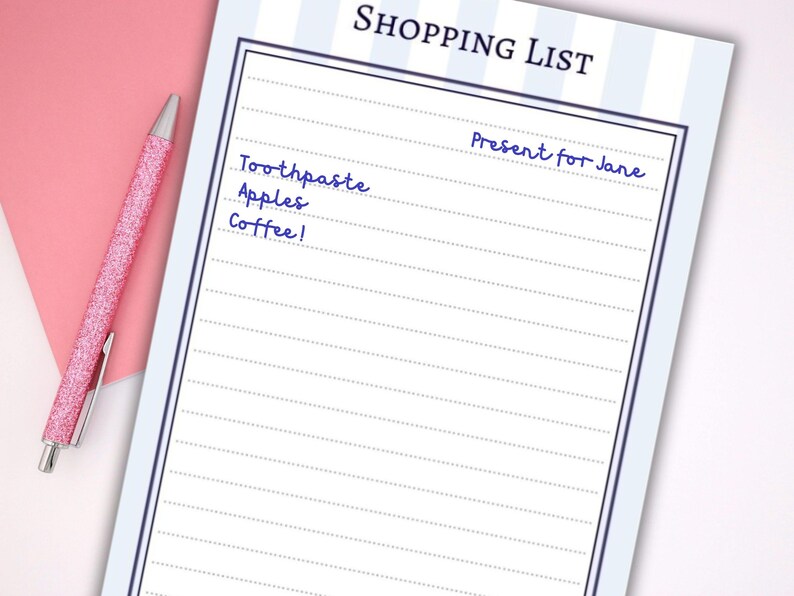 Grocery List Template Printable Food Shopping List Printable Notepad ...