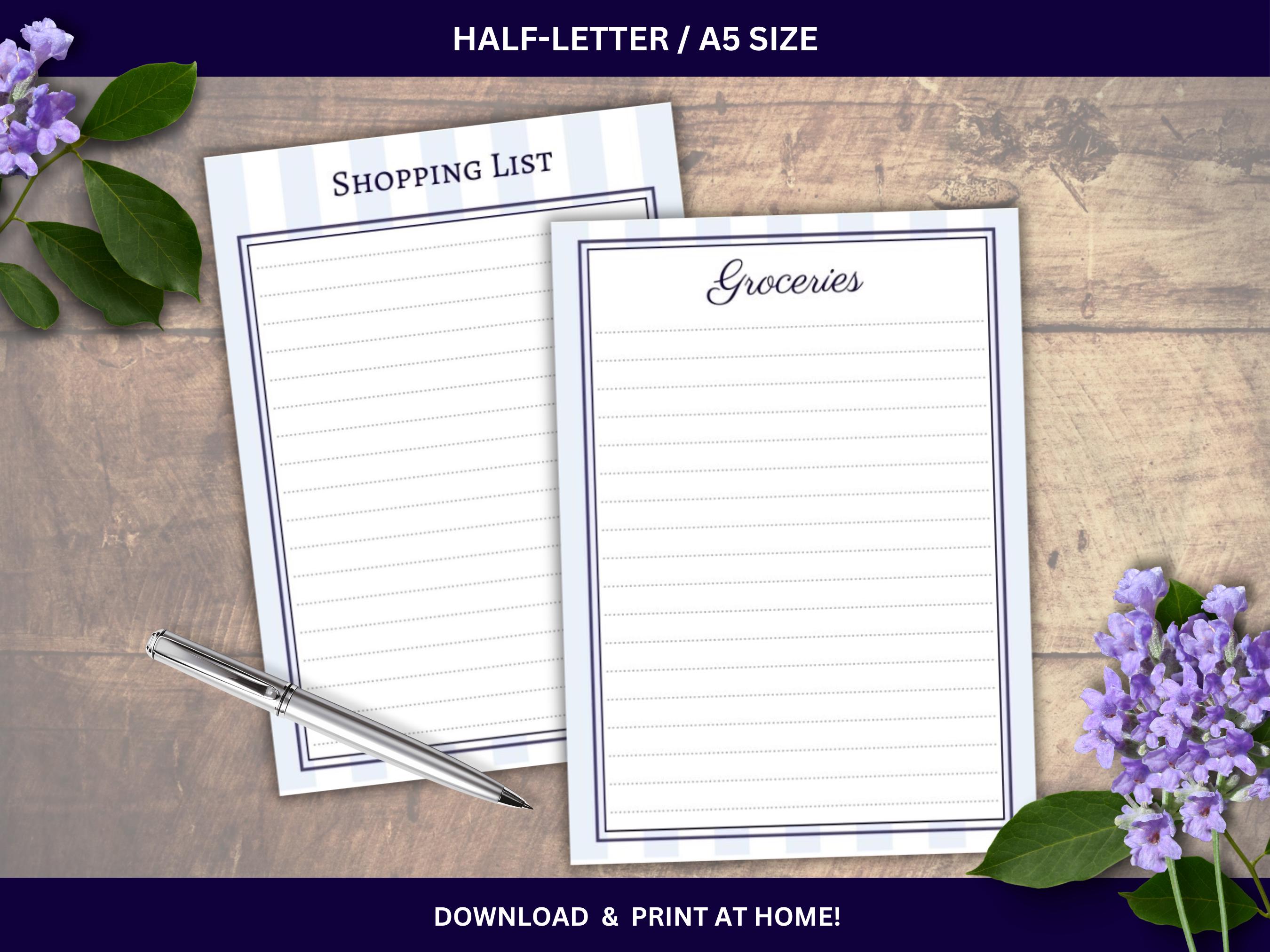 Grocery List Template Printable Food Shopping List Printable Notepad ...