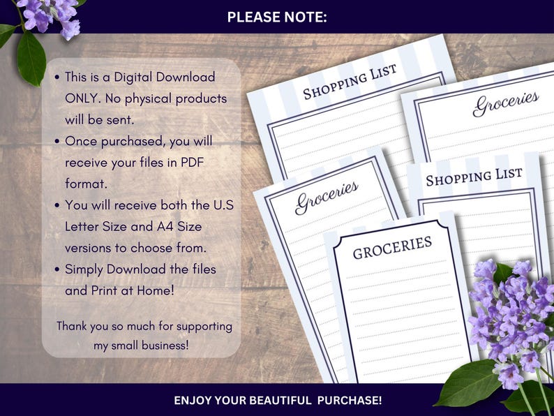 Grocery List Template Printable Food Shopping List Printable Notepad ...