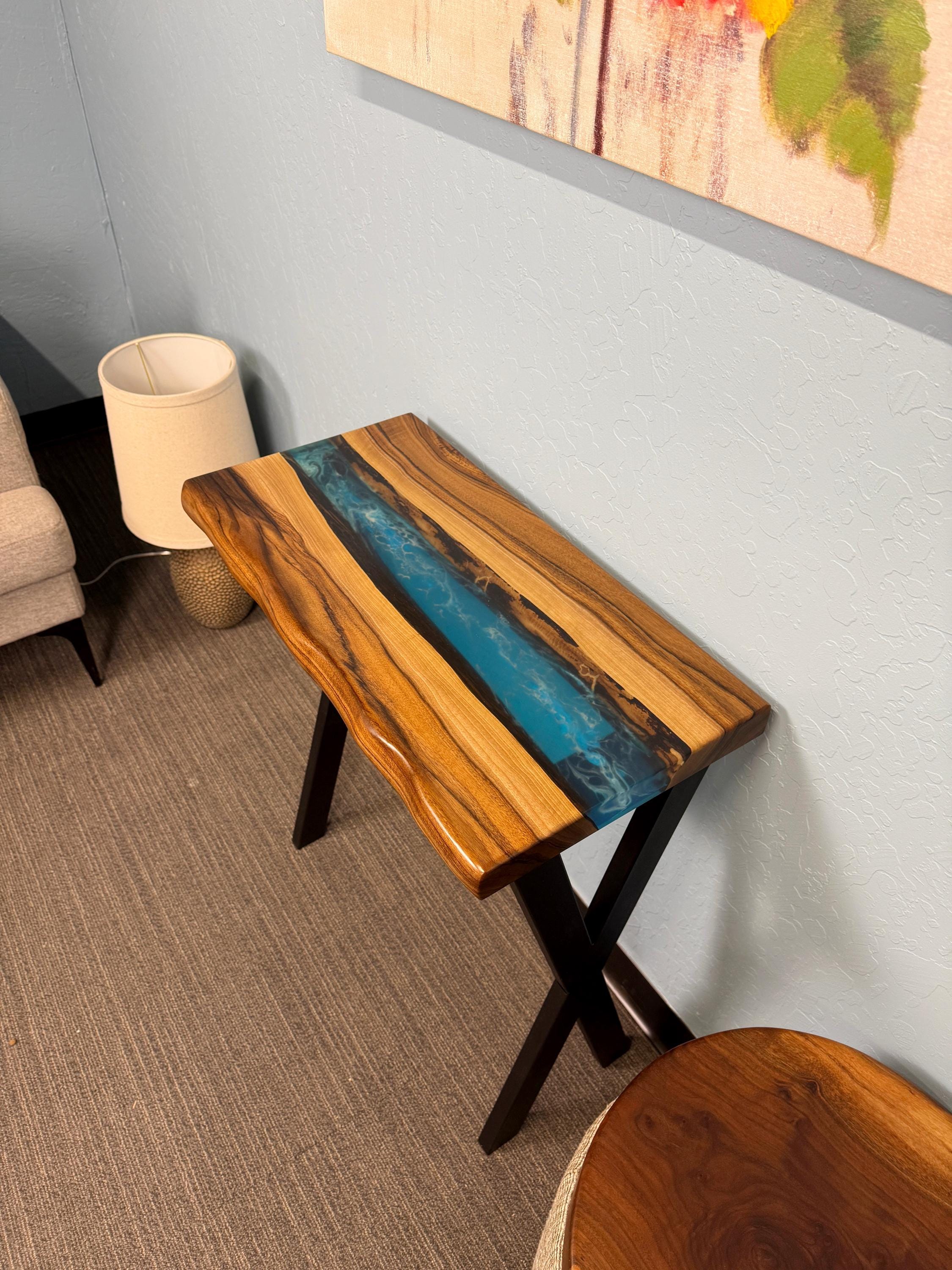 Epoxy Console Table Entryway, Table Farmhouse, Epoxy Resin Console ...