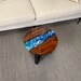 Epoxy Resin Ocean Wave Table – Handmade Round Beach Table, Coastal ...
