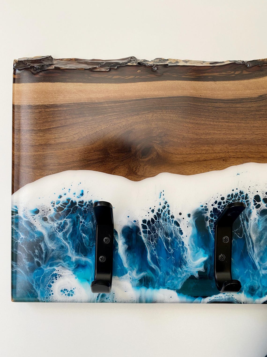 Ocean Epoxy Resin Coat Hanger, Coat Rack, Modern Clothes Rack, Beach ...