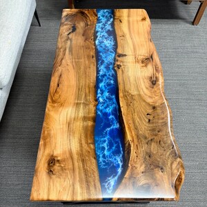 Live Edge Epoxy River Table, Dining Table Top, River Coffee Table, Wood Dining Table, Custom ...