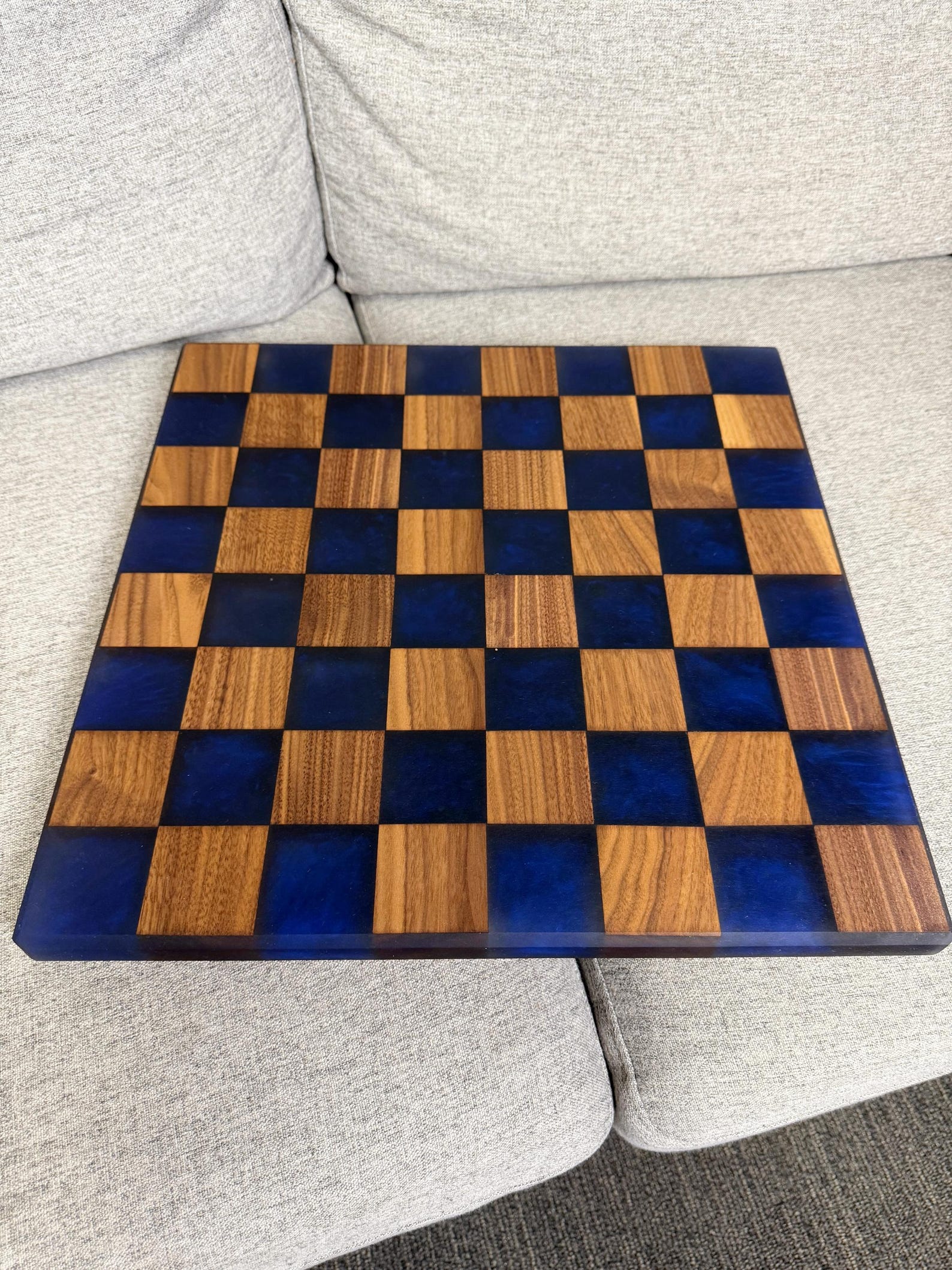 Handmade Walnut Wood Chess Board With Epoxy Resin, 16x16 - Etsy