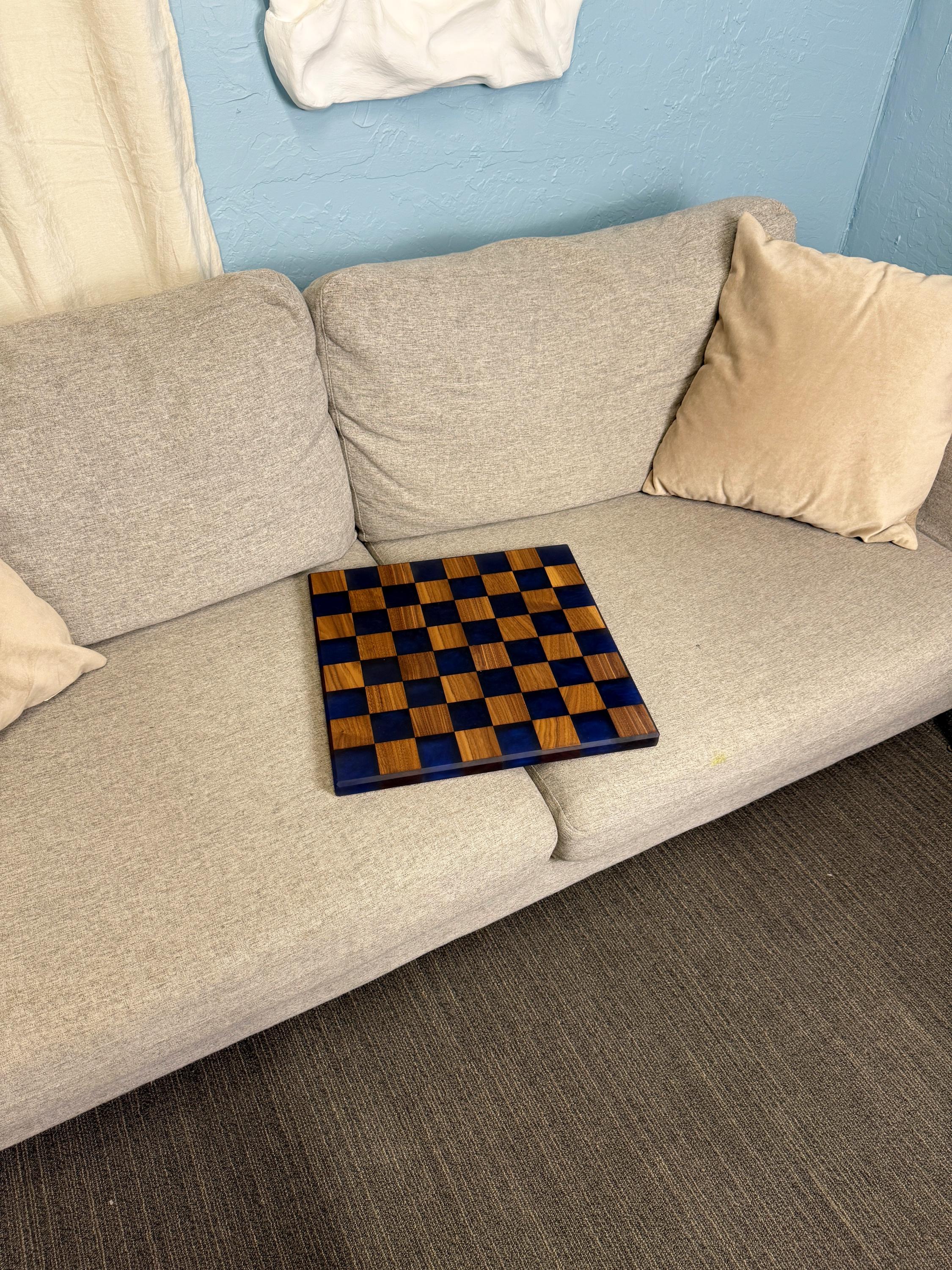 Handmade Walnut Wood Chess Board With Epoxy Resin, 16x16 - Etsy