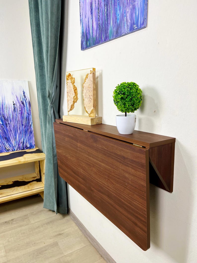 Wall-mounted Folding Table, Folding Table With Shelves, Space Saving ...