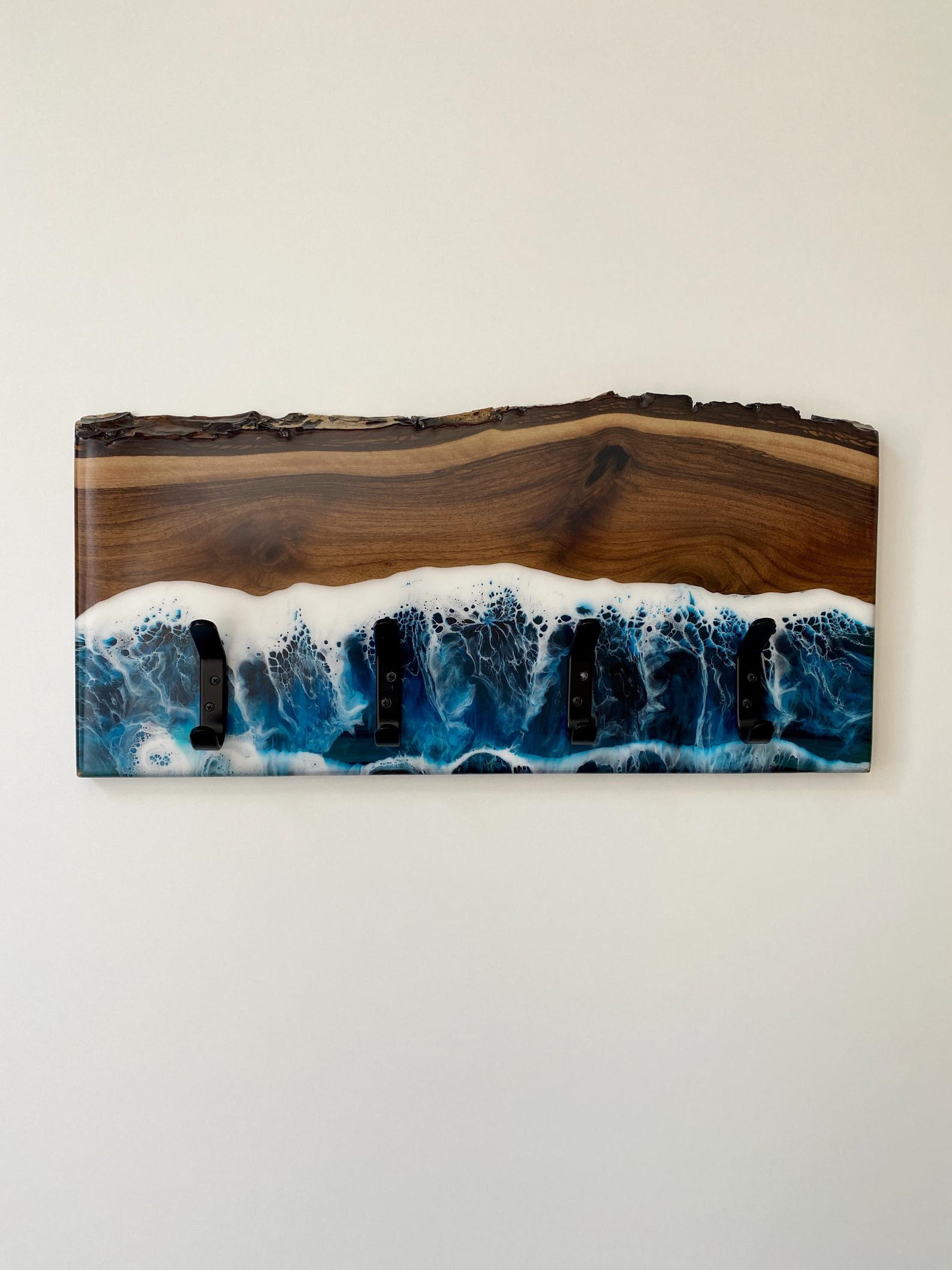 Ocean Epoxy Resin Coat Hanger, Coat Rack, Modern Clothes Rack, Beach ...
