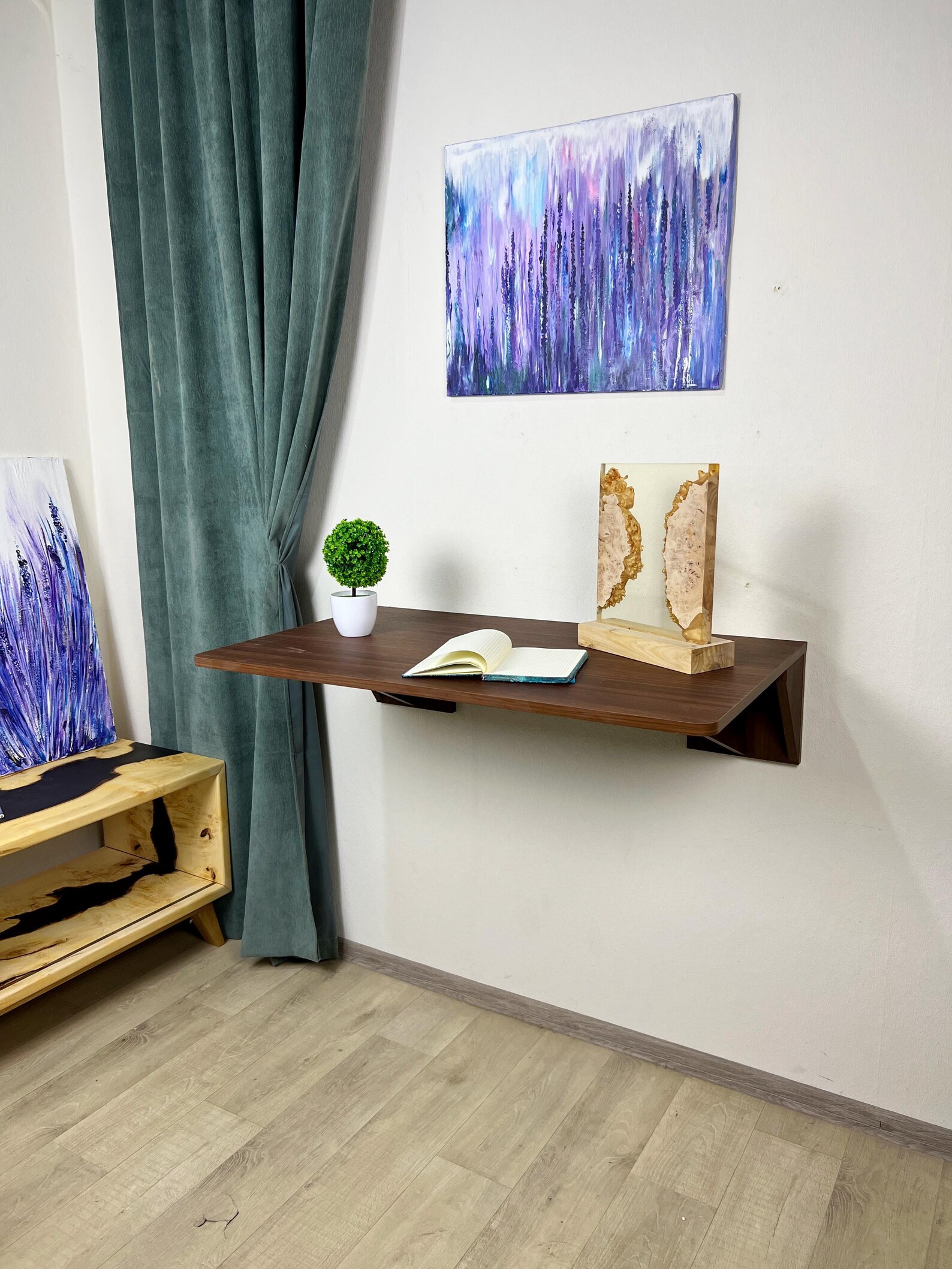 Wall-mounted Folding Table, Folding Table With Shelves, Space Saving ...