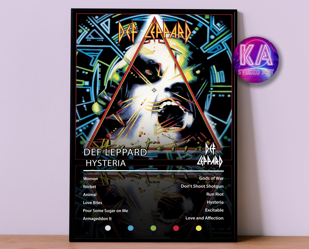 Def Leppard Poster Hysteria Poster Album Poster Prints Wall Decor ...