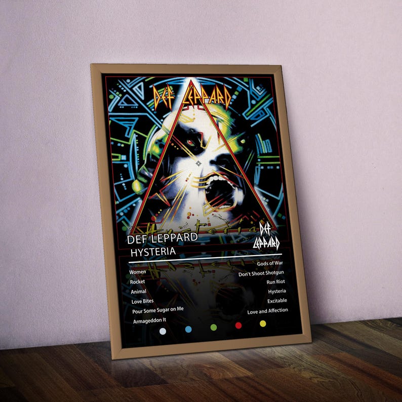 Def Leppard Poster Hysteria Poster Album Poster Prints Wall Decor ...