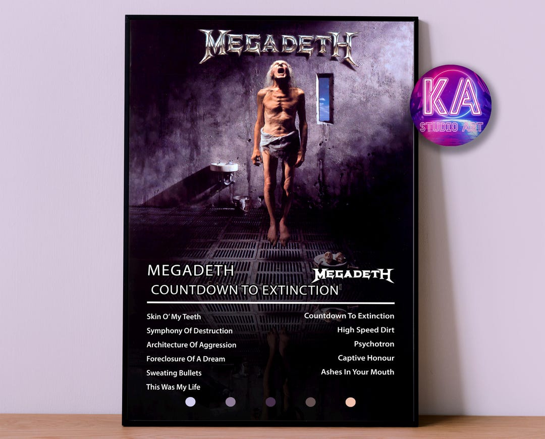 Megadeth Poster Countdown to Extinction Poster Album Poster Prints Wall ...