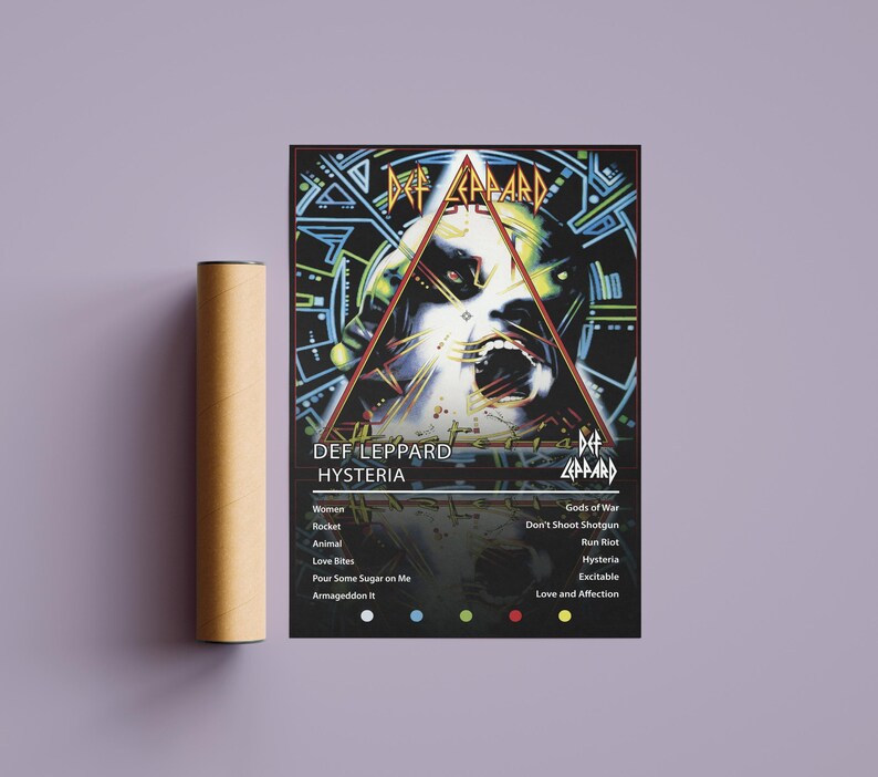 Def Leppard Poster Hysteria Poster Album Poster Prints Wall Decor ...