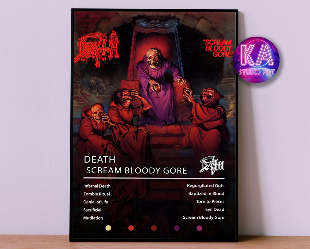 Death Poster Scream Bloody Gore Poster Album Poster Prints Wall Decor ...