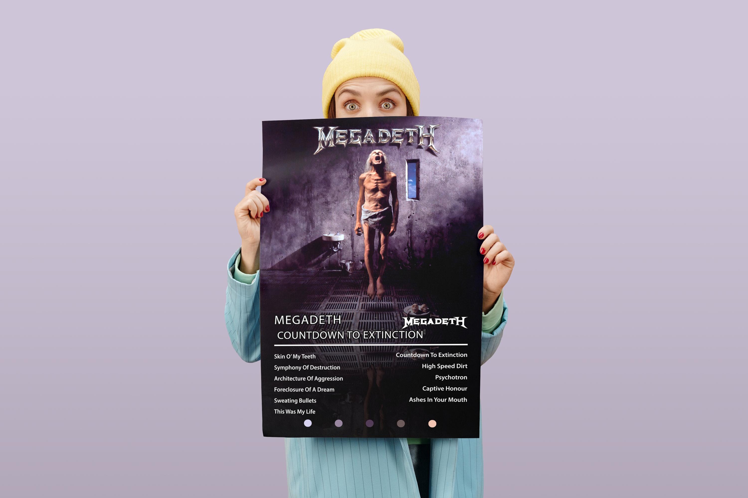 Megadeth Poster Countdown to Extinction Poster Album Poster Prints Wall ...