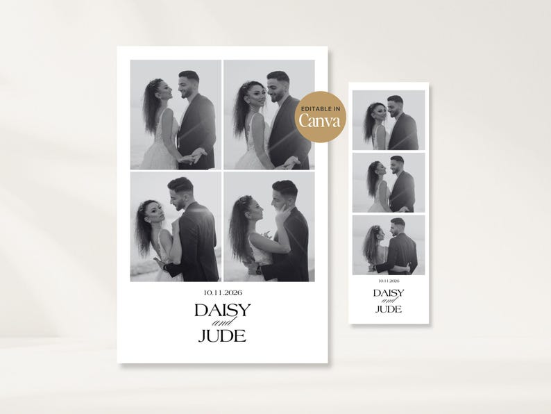 Editable Photo Strip Photobooth Wedding 2x6 4x6 Photo Booth Digital ...