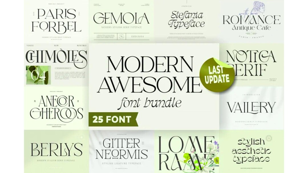 Modern Font Bundle, Big Font Bundle, Font for Photoshop, Modern Font ...