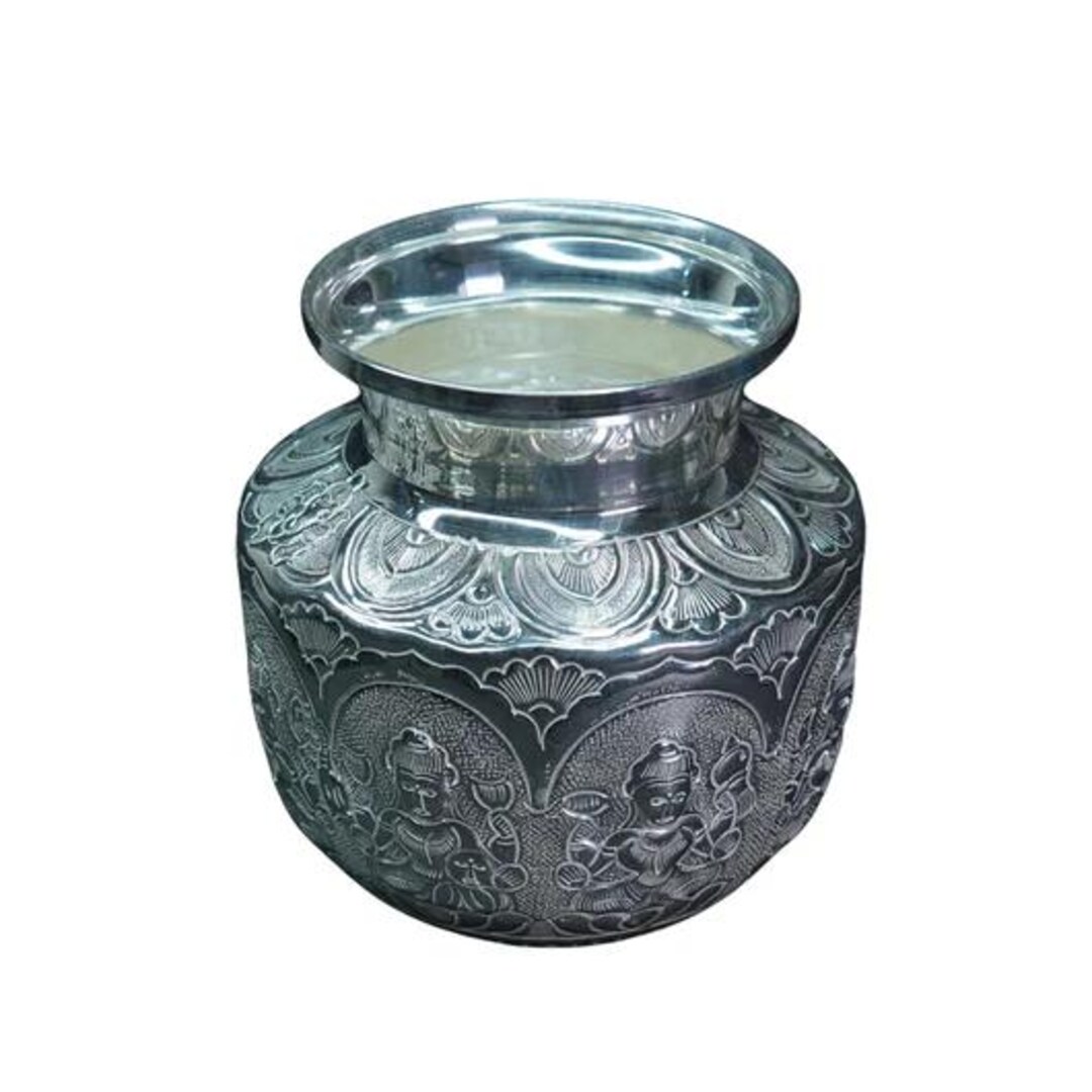 Pure Silver Ashta Laxmi Lota 348.27g, Silver Ashta Lakshmi Kalsha ...