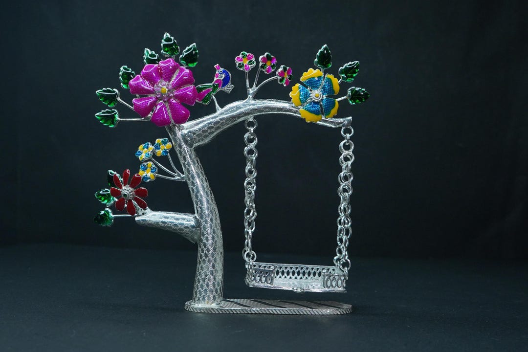 Pure Silver Jhula 90.49g, Silver Krishna, Laddu Gopal Jhula, Silver ...