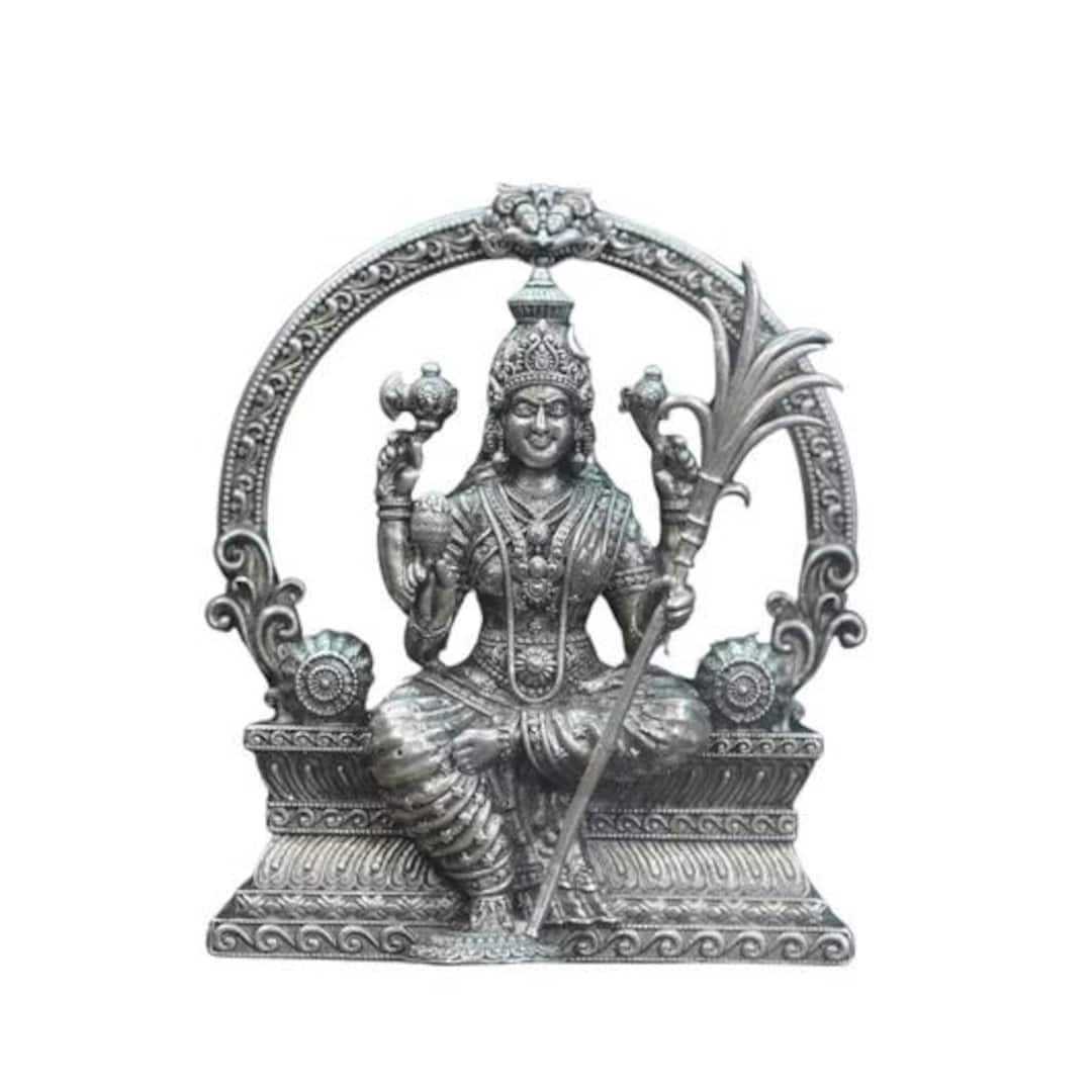 Pure Silver Antique Lalitha Devi Sitting With Frame 127G, Silver ...