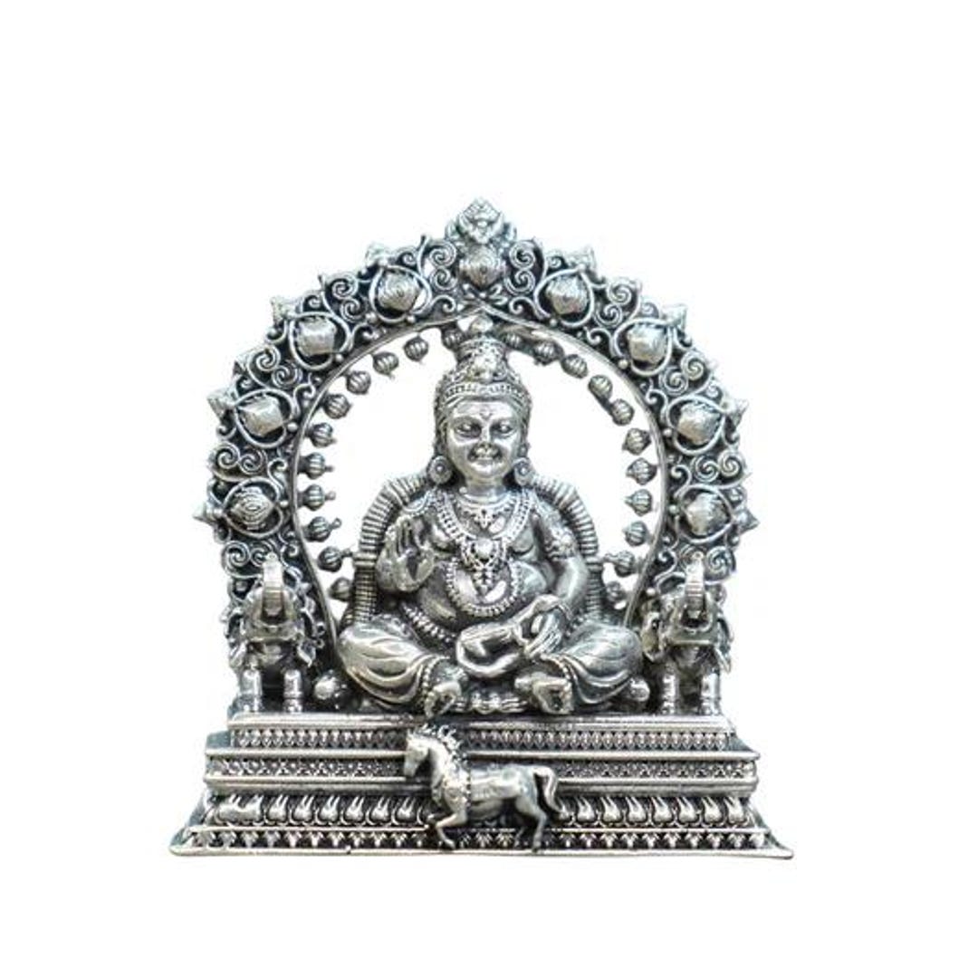 Pure Silver Antique Kubera 79.69G, Silver God Idol, Kuber God Statue ...