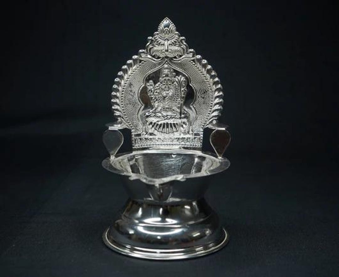 Pure Silver Kamakshi Deepalu 98g, Silver Diya Pair, Pure Silver Diya's ...