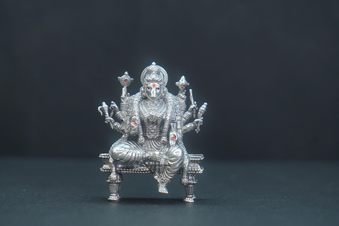 Pure Silver Antique Varihi Devi Sitting With Mala 43.14G, Pure Silver ...