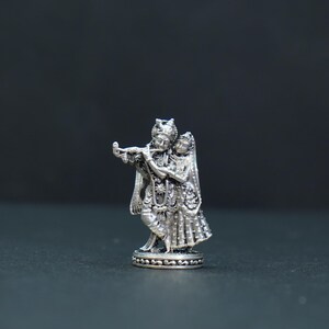 Pure Silver Antique Radha Krishna Standing 22.02G, Silver Radha Krishna ...