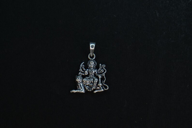 Pure Silver Durga Devi Sitting on Lion 3.76G, Durga Locket, Pure Silver ...