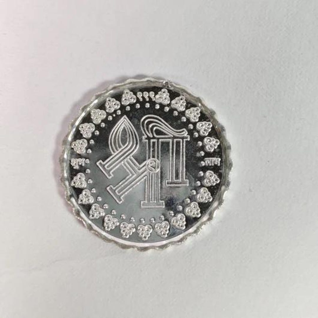 Pure Silver Lakshmi Ganesh Coin 5g, Pure Silver Coin, Lakshmi Ganesh ...