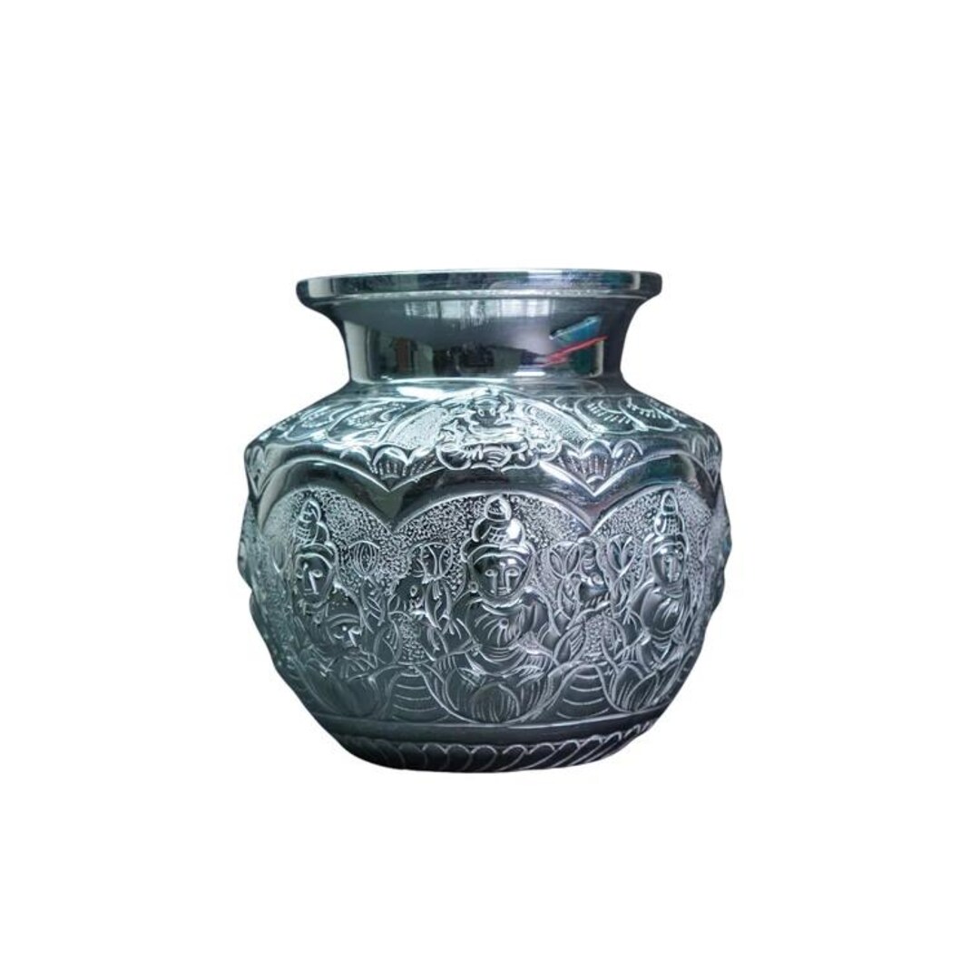 Pure Silver Ashta Laxmi Kalasham Lota 160g, Silver Ashta Lakshmi Kalsha ...