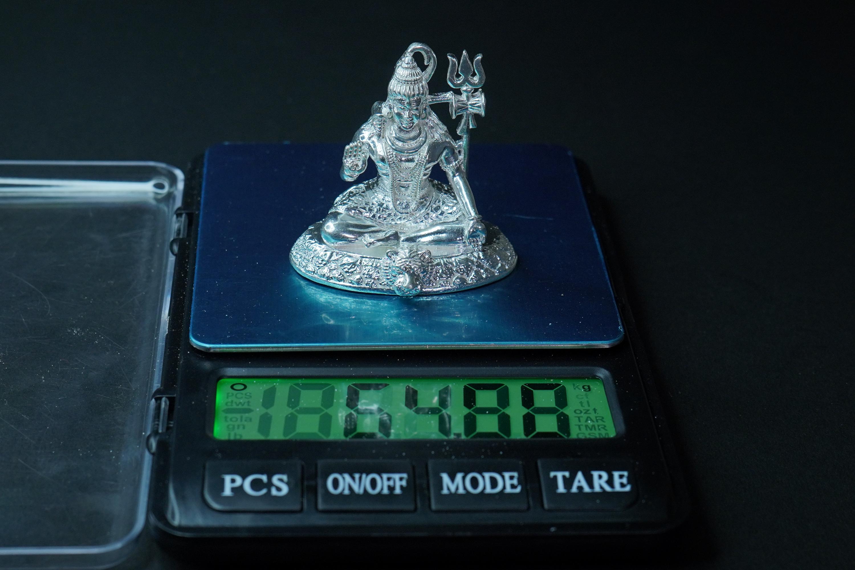 Pure Silver Shiva 64.88g, Shiva Temple Idol, Silver Lord Shiva, Silver ...