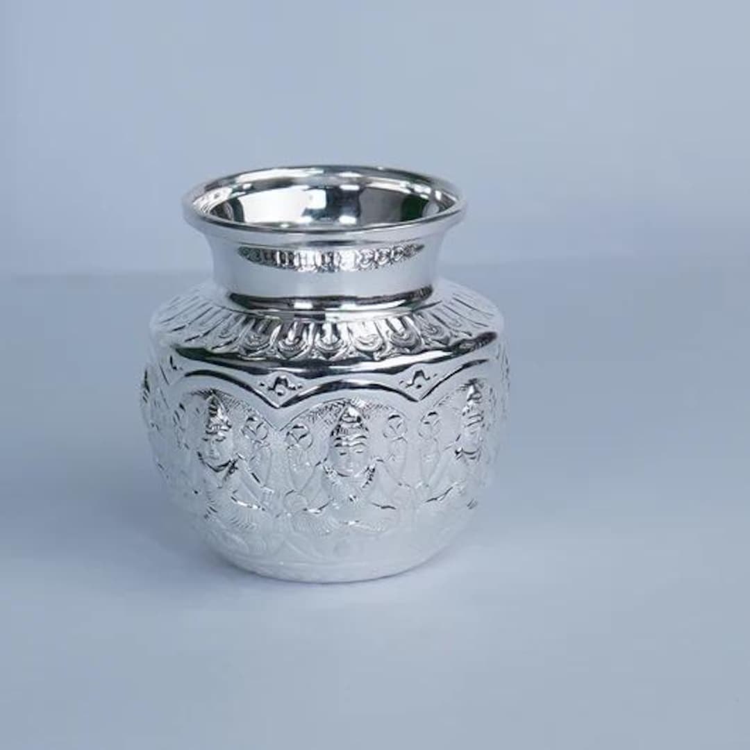 Pure Silver Asthalaxmi Design Kalasham 91 Grams, Silver Ashta Lakshmi ...