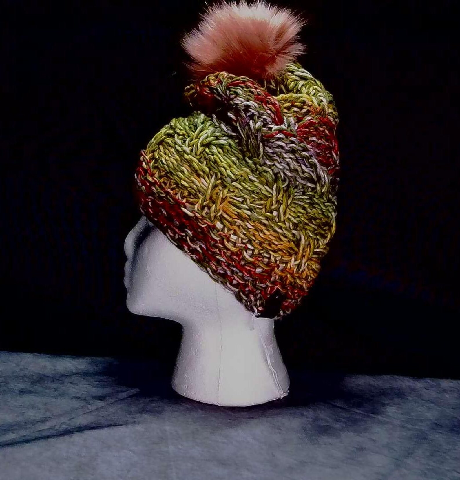 Monet - Basket Weave Style Beanie Hat With Pom-pom - Etsy