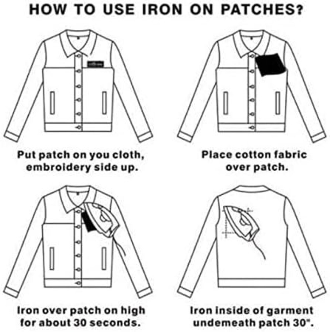 2 Pieces. White Flame Fire Patch Cartoon Kids Embroidered Iron on Sew ...