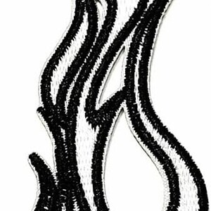 2 Pieces. White Flame Fire Patch Cartoon Kids Embroidered Iron on Sew ...