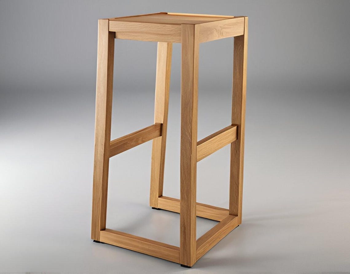 DIY Wooden Simple Stool Build Plan, Rustic Stool, Diy Build Plan, Bar ...