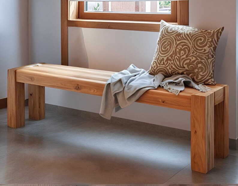 DIY Wooden Indoor Bench Build Plan, Woodworking Plans, Outdoor Bench ...