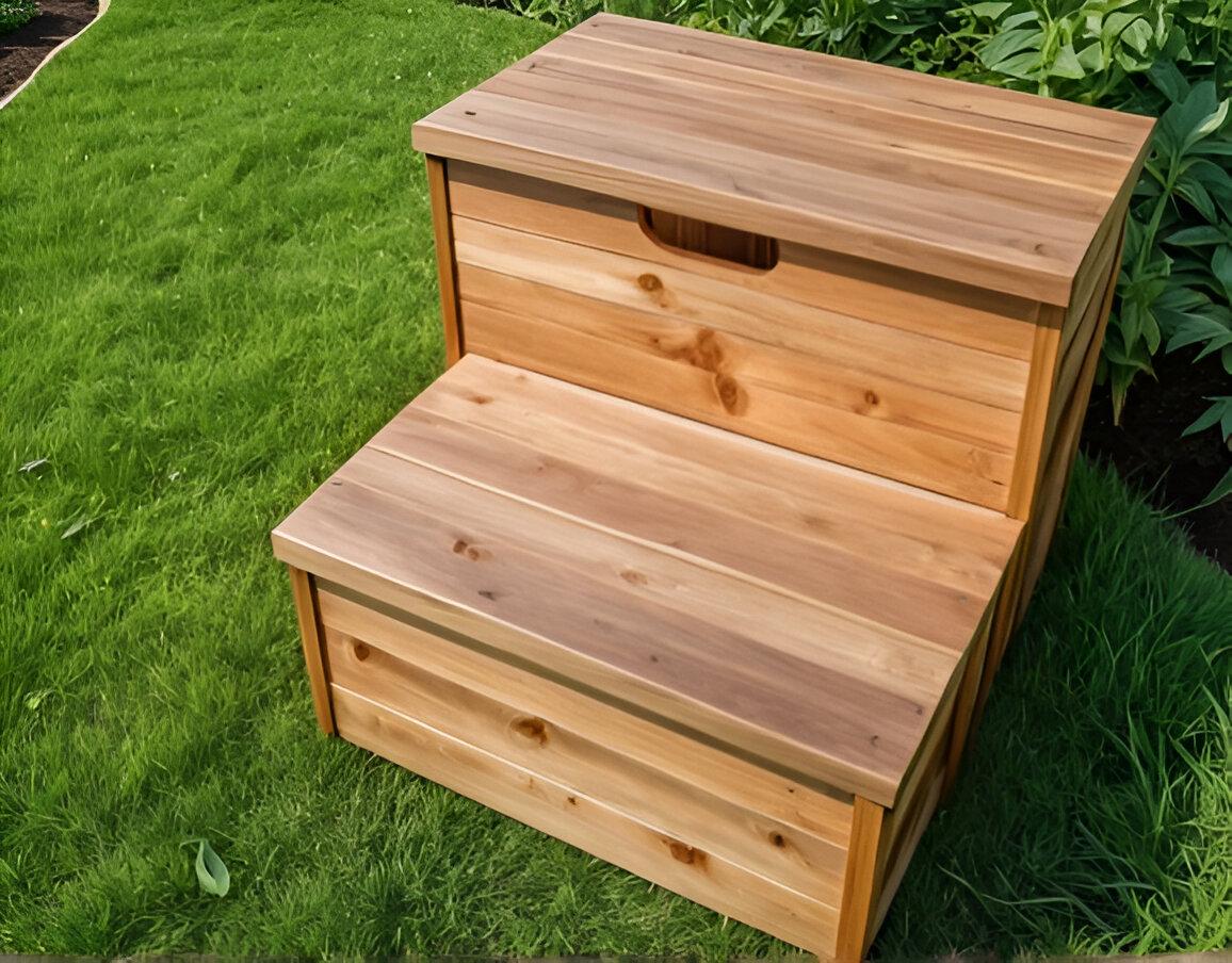 DIY Wooden Storage Step Stool Build Plan, Wood Working Plan, Diy Build ...